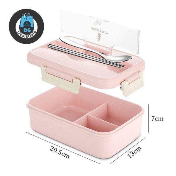 Wheat Straw Lunch Box with Cutlery Set - dealsgala